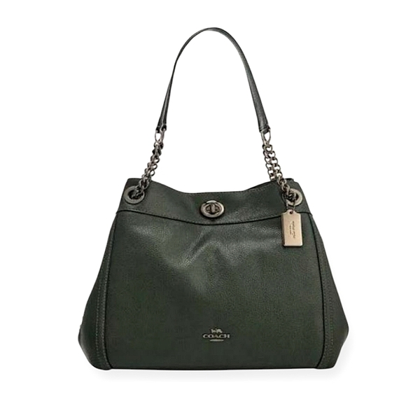 Coach | Bags | Coach 36855 Turnlock Edie Shoulder Bag In Pebble Leather ...